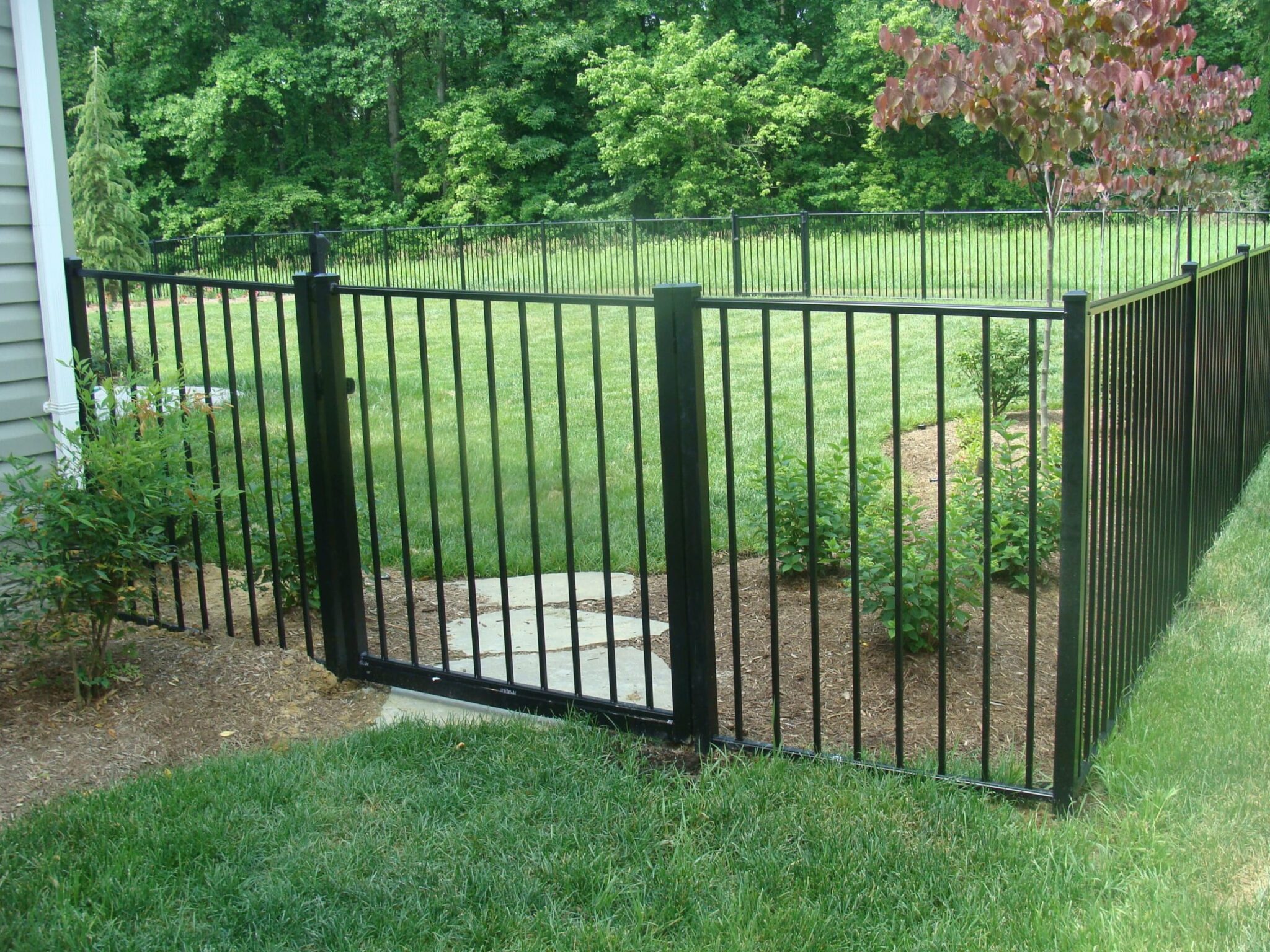 4'W x 4'H 2 Rail Black Aluminum Gate - Discount Fence Supply